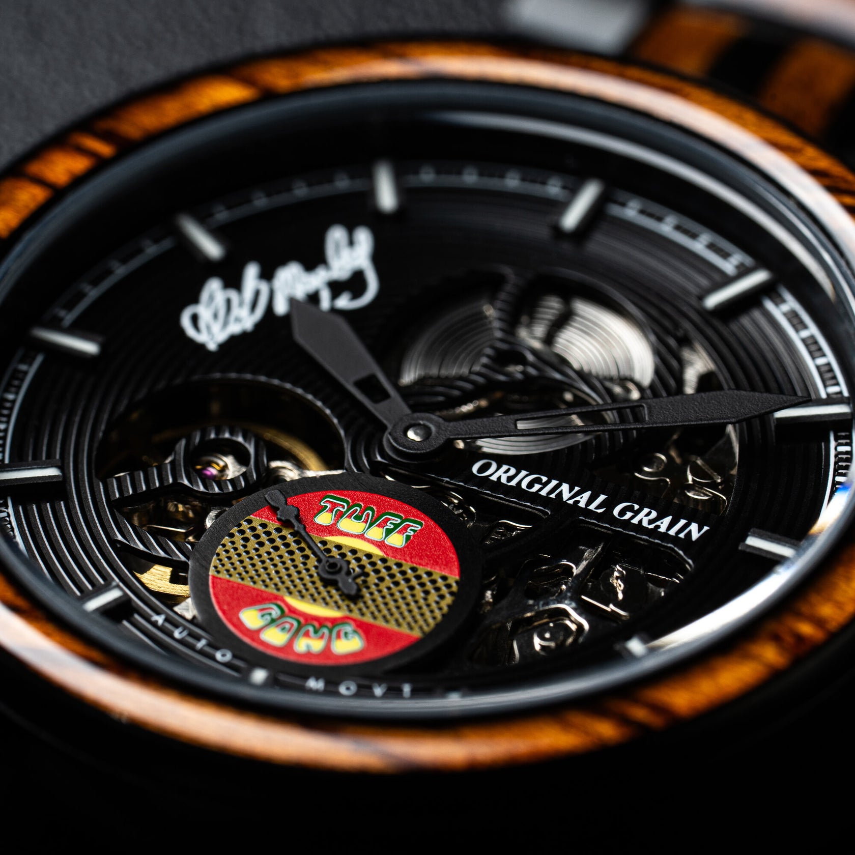 Palmwood Tuff Gong Skeleton 40mm – Original Grain