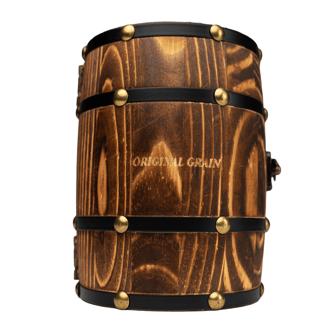 Charred Oak Whiskey Barrel Collectors Box | Original Grain