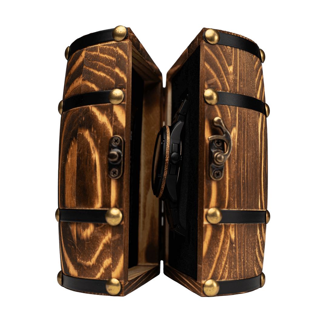 Charred Oak Whiskey Barrel Collectors Box | Original Grain