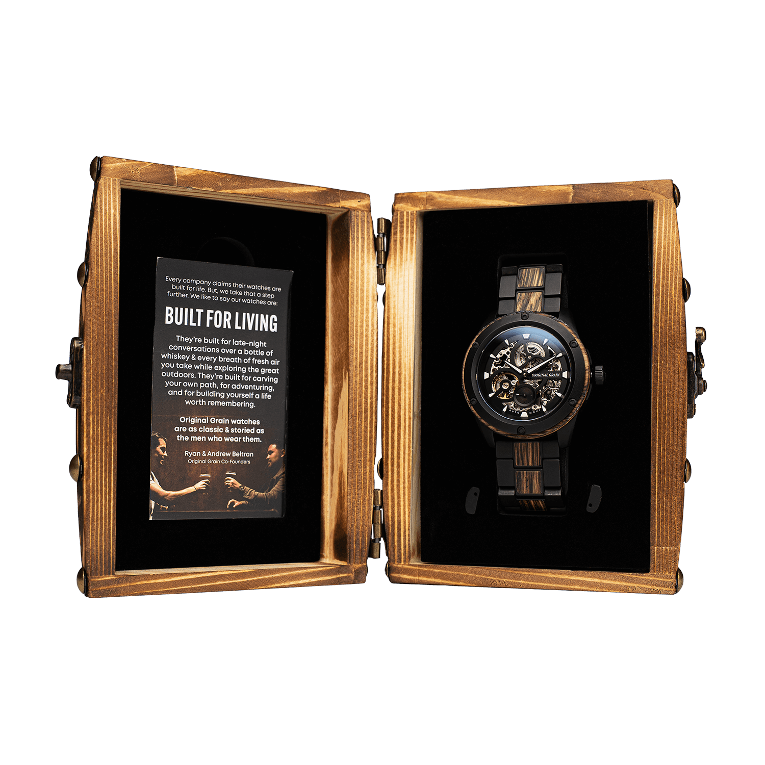 Charred Oak Whiskey Barrel Collectors Box | Original Grain