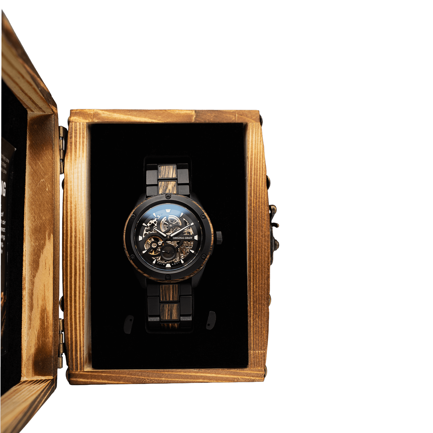 Charred Oak Whiskey Barrel Collectors Box | Original Grain