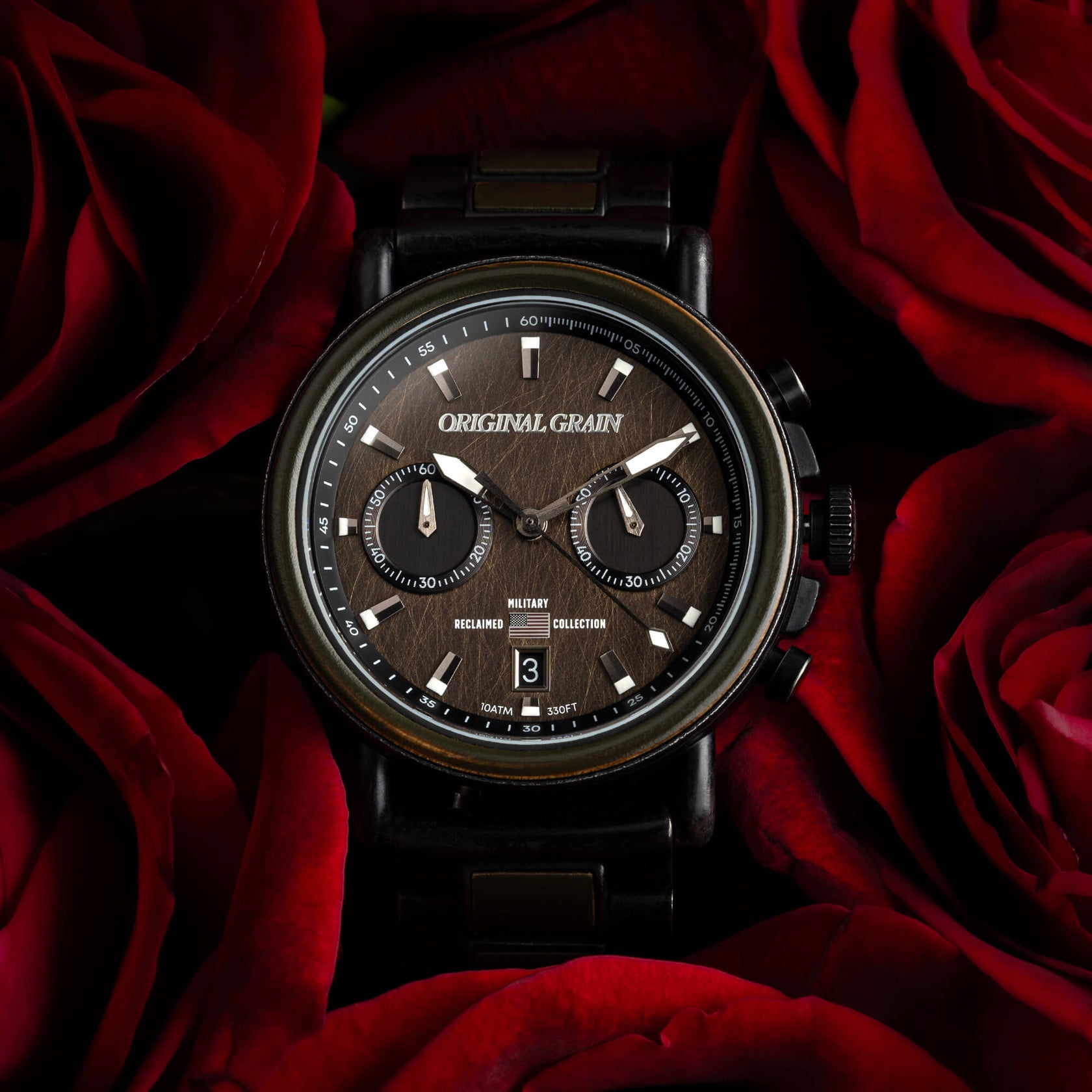 Military Stonewashed Steel Chrono 44mm | Original Grain