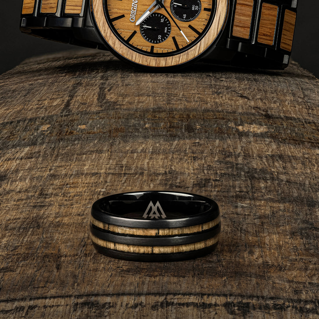 Whiskey Black Double Barrel Ring – Original Grain
